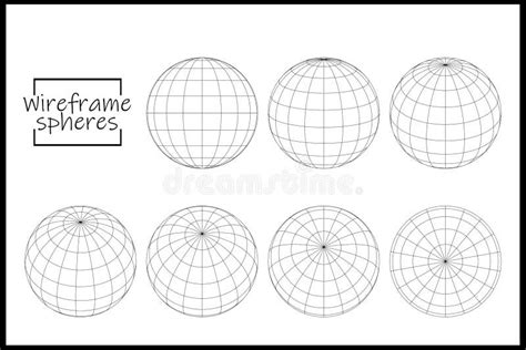 Wireframe Globes In Different Positions Globe Icons Stock Vector Illustration Of Global Ball