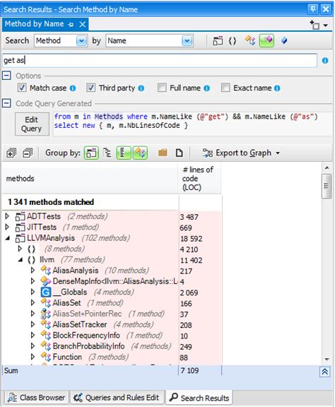 Refining Code Search In Cppdepend