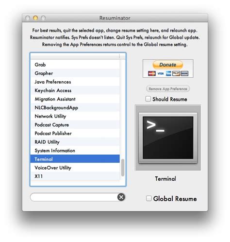 Easily Manage Os X Lions Resume Feature For Every Application With Resuminator
