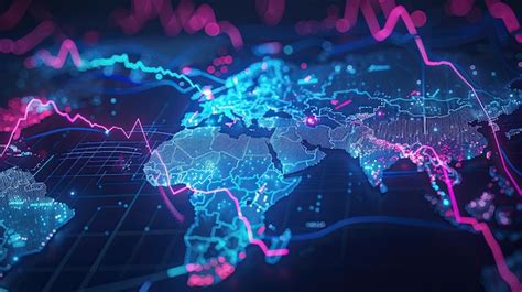 ai generated illustration of the concept of global data network with digital map premium ai