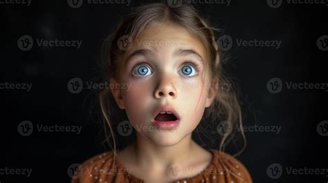 Ai Generated Portrait Surprise Face Portrait Of An Amazed Girl With An