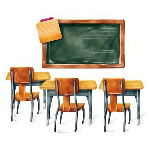Un Dessin Dune Salle De Classe Avec Un Tableau Noir Qui Dit « école