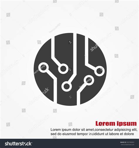 Circuit Board Technology Icon Vector Illustration Stock Vector Royalty Free 593798363