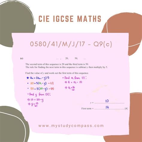 Cie Igcse Maths 0580 41 M J 17 Solved Past Paper Question 9c Igcse Maths Math Maths