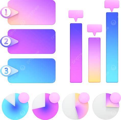 gráfico circular de componente ppt simple degradado png degradado