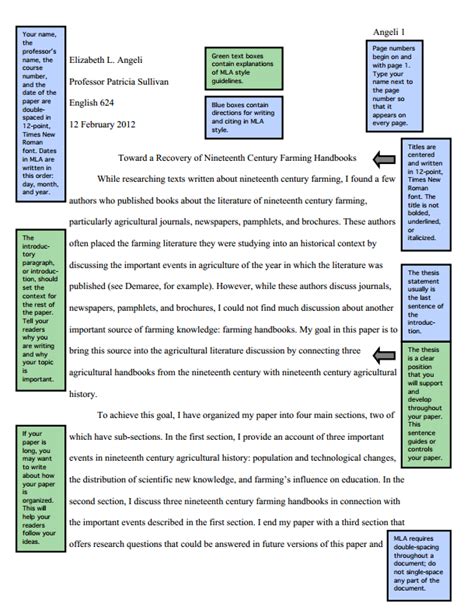 Mla Sample Paper From Owl Purdue English Education And English Writing