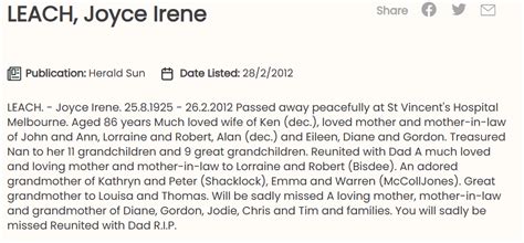 Joyce Irene Grant Leach 1925 2012 Find A Grave Memorial