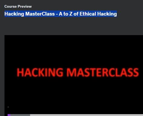 Hacking Masterclass A To Z Of Ethical Hacking Academun