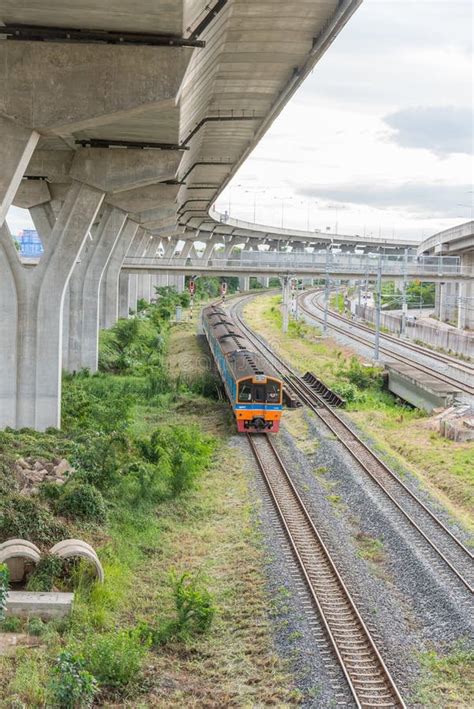 Old Train Model At Rail System Serving The Bangkok Metropolitan Region