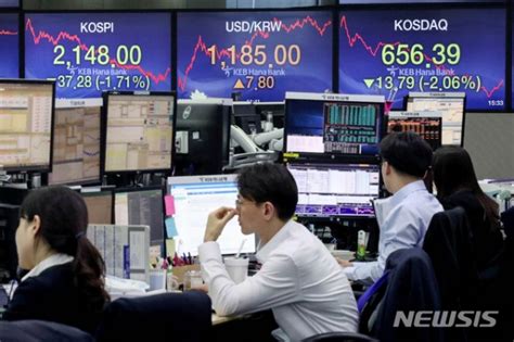 마감시황 코스피 외인 기관 동시매도에 하락2140선 후퇴 미디어데일