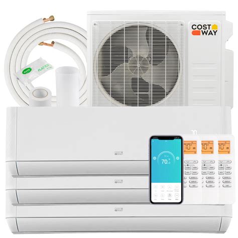 27000 Btu Tri 3 Zone Mini Split Air Conditioner 22 Seer2 Wifi Enabled