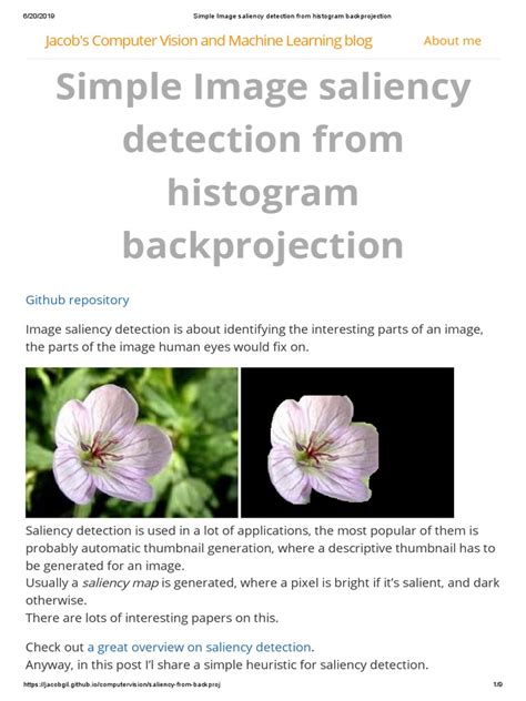 simple image saliency detection from histogram backprojection pdf