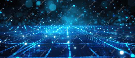 Abstract Digital Network Grid With Bokeh Lights Premium Ai Generated Image