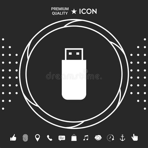 USB Flash Memory Drive Icon Graphic Elements For Your Designt Stock Vector Illustration Of