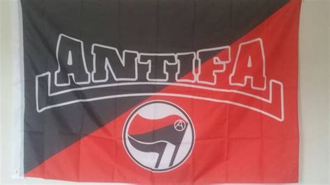 Antifa Antifascist Flag Banner 3x5ft Anarchy Anarchist Etsy