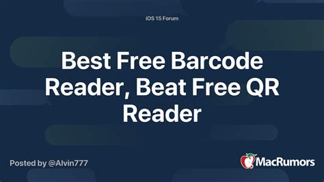 Best Free Barcode Reader Beat Free Qr Reader Macrumors Forums