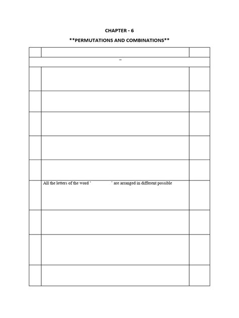 Chapter 6 Permutations And Combinations Pdf Word Consonant