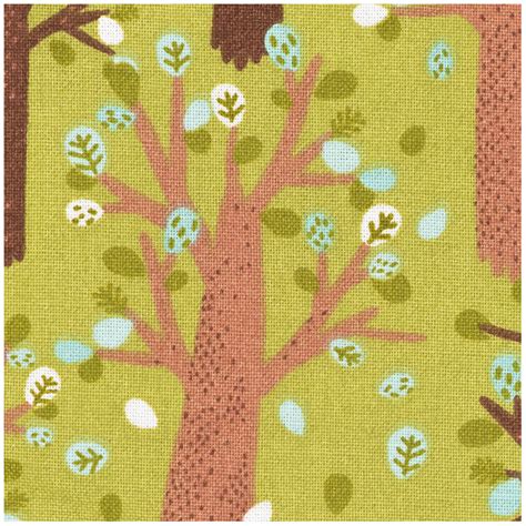 Tree Fabric Green Cotton Fabric