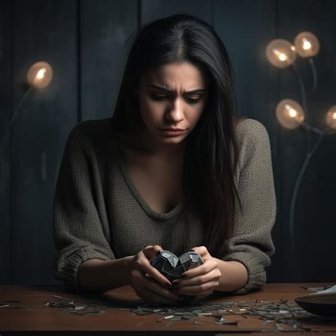 Premium Ai Image Sad Woman With Broken Heart Crying Suffer From