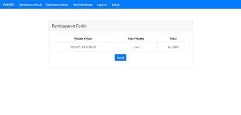 Aplikasi Sistem Parkir Dengan PHP Dan MySQLi