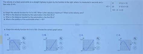Solved The Function V T T3−10t2 24t [0 8] Is The Velocity