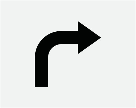 Turn Right Arrow Road Traffic Sign Point Pointer Direction Navigation Symbol Street Shape