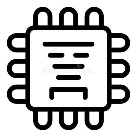 Electronic Microchip Icon Representing Computer Hardware Stock Illustration Illustration Of