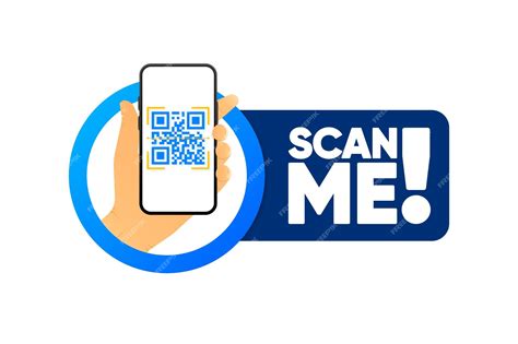Premium Vector Scan Me Concept Qr Code For Smartphone Label Scan Me With Smartphone In Hand Qr