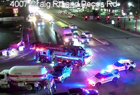 Crash Involving Propane Truck Closes North Las Vegas Road