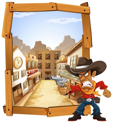 Limpasse Des Cow Boys Dans La Vieille Ville De Louest Vecteur Gratuite