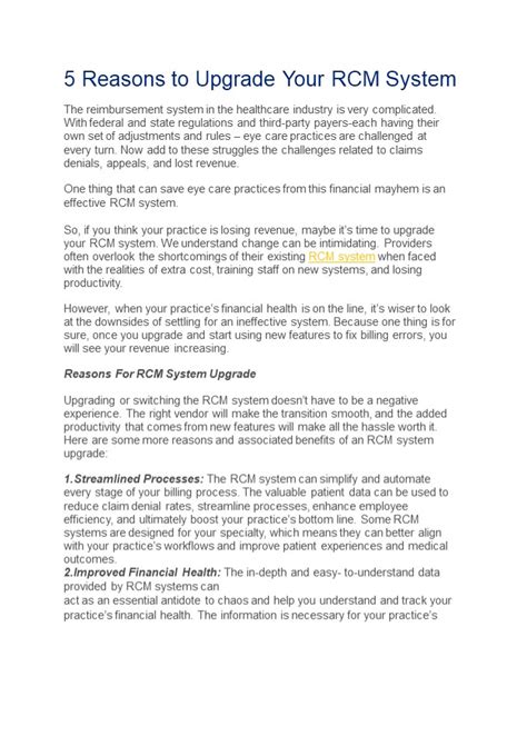 PPT 5 Reasons To Upgrade Your RCM System PowerPoint Presentation Free To Download Id