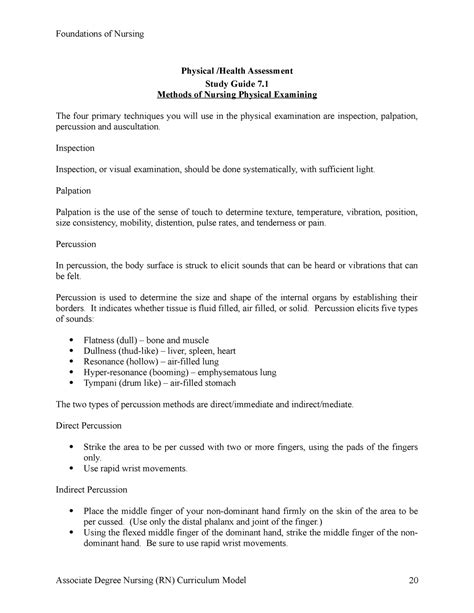 Physical Assessment Study Guide Physical Health Assessment Study