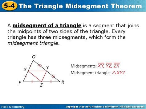 5 4 The Triangle Midsegment Theorem Vocabulary Midsegment