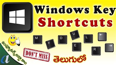 Windows Button Shortcut Keys In Telugu Keys In Windows Computersadda YouTube