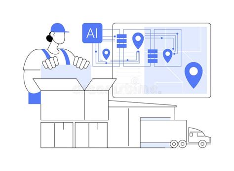 Ai Enhanced Supply Chain Optimization Abstract Concept Vector Illustration Stock Vector