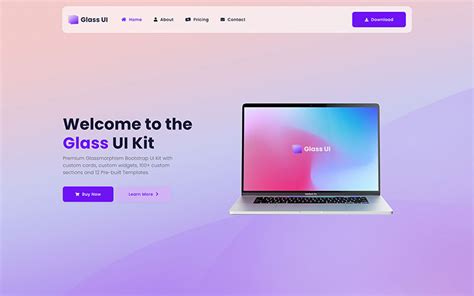 Glass UI Glassmorphism UI Kit