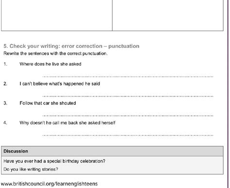 5 Check Your Writing Error Correction Punctuation Rewrite The Sentences With The Correct