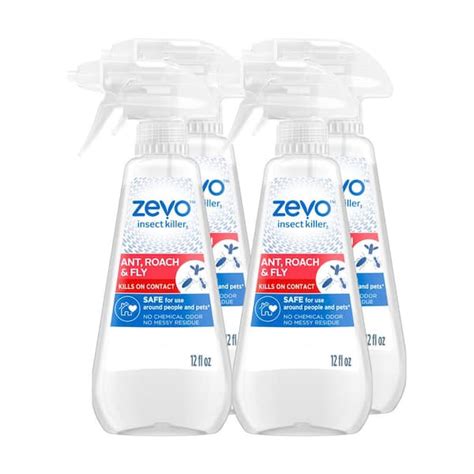 Zevo 12 Oz Ant Roach And Fly Multi Insect Killer Trigger Spray Multi Pack 4 078557165042