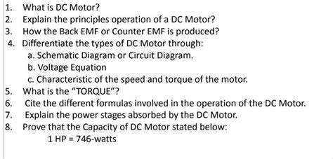 Solved What Is DC Motor Explain The Principles Chegg