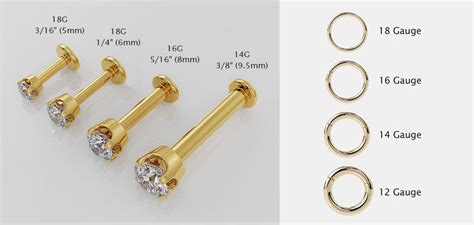 Nose Piercing Size Chart