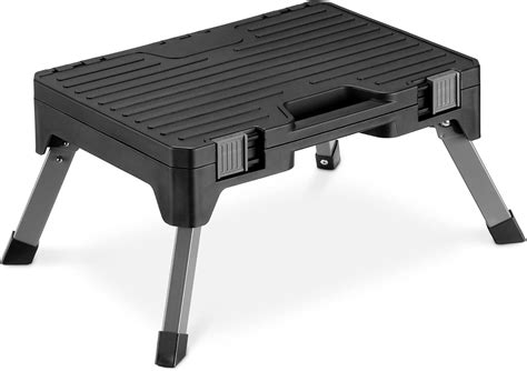 Navaris Portable Storage Step Stool Folding One Step Tool Box 24 3