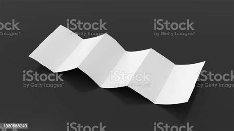 수직 페이지 지그재그 또는 아코디언 접이식 브로셔 6 개의 패널 12 페이지 빈 전단지 프리젠 테이션 디자인을 위해 검은 배경에 대해 모의 펼쳐진 접힌에 대한 스톡 사진 및