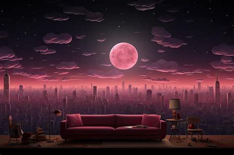 Premium Ai Image A Parallax Background With A Living Room Television