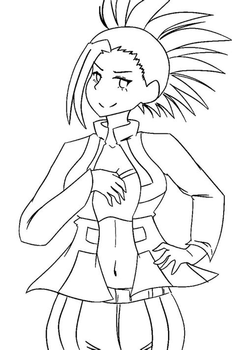 Coloriage Momo Yaoyorozu Souriante De My Hero Academia
