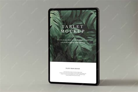 Premium Psd Tablet With Grey Background Mockup