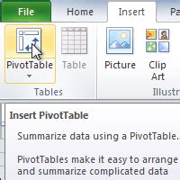 Excel Creating PivotTables Excel Creating PivotTables