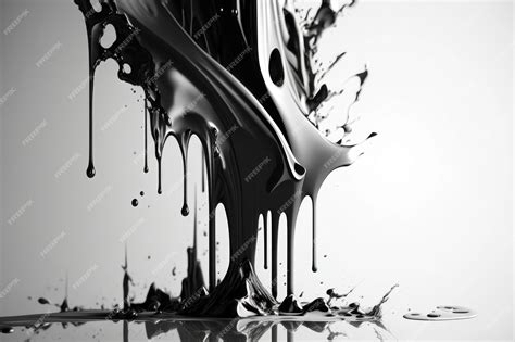 Premium Photo Abstract Background Of Drops Of Black And White Liquid In 3d Style Ai Generation