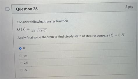 solved consider following transfer function