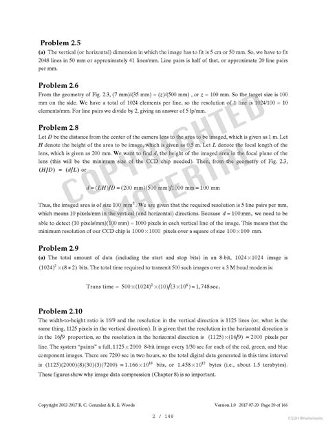 【数字图像处理第四版课后习题答案】第2章 数字图像基础（含英文原版）数字图像处理第四版课后答案 Csdn博客