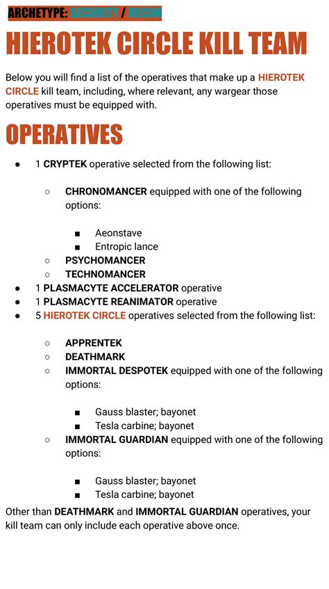 Kill Team Hierotek Circle Pdf Docdroid